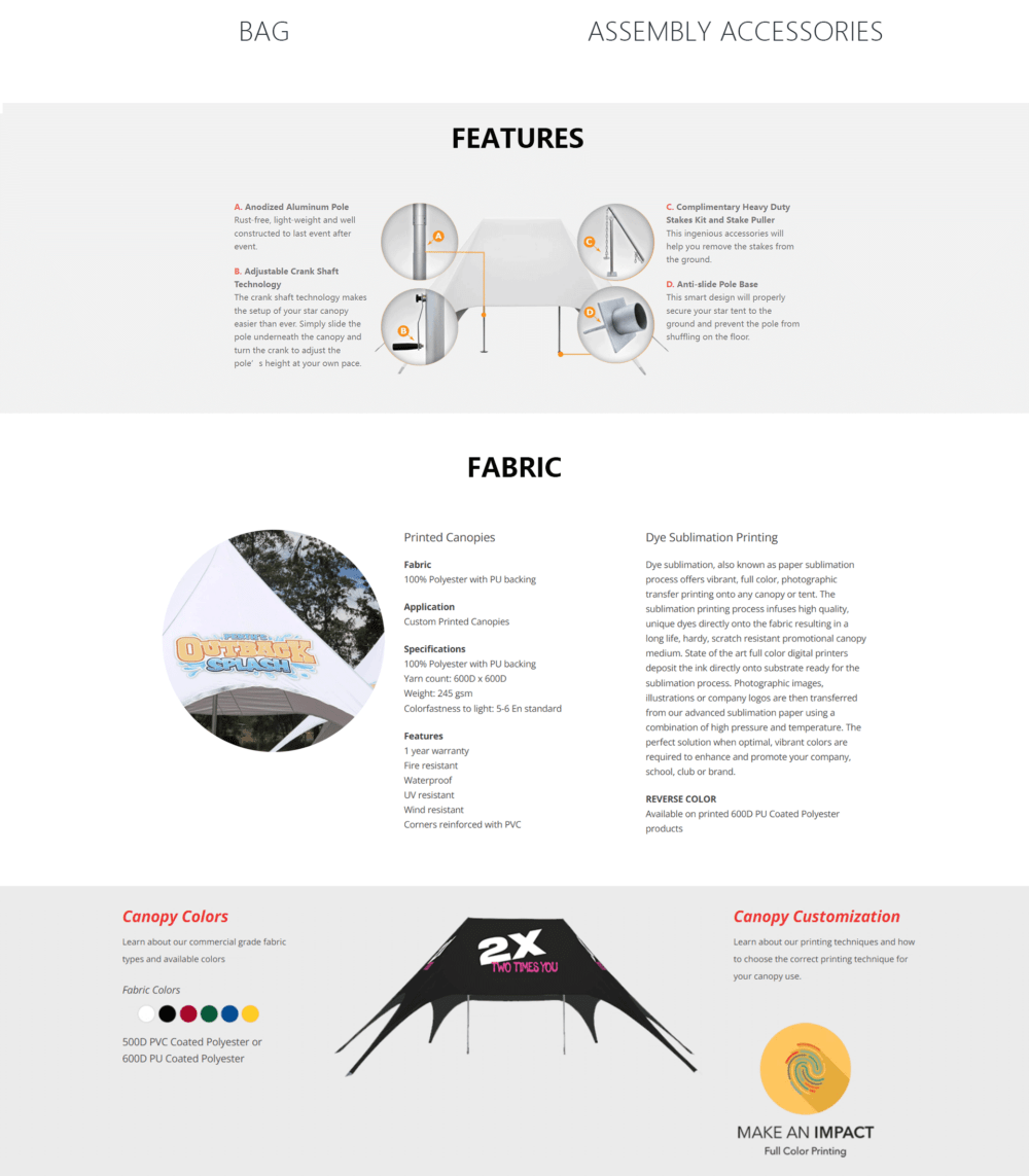 72x46’ Double Pole Star Shade Range - Star Tent