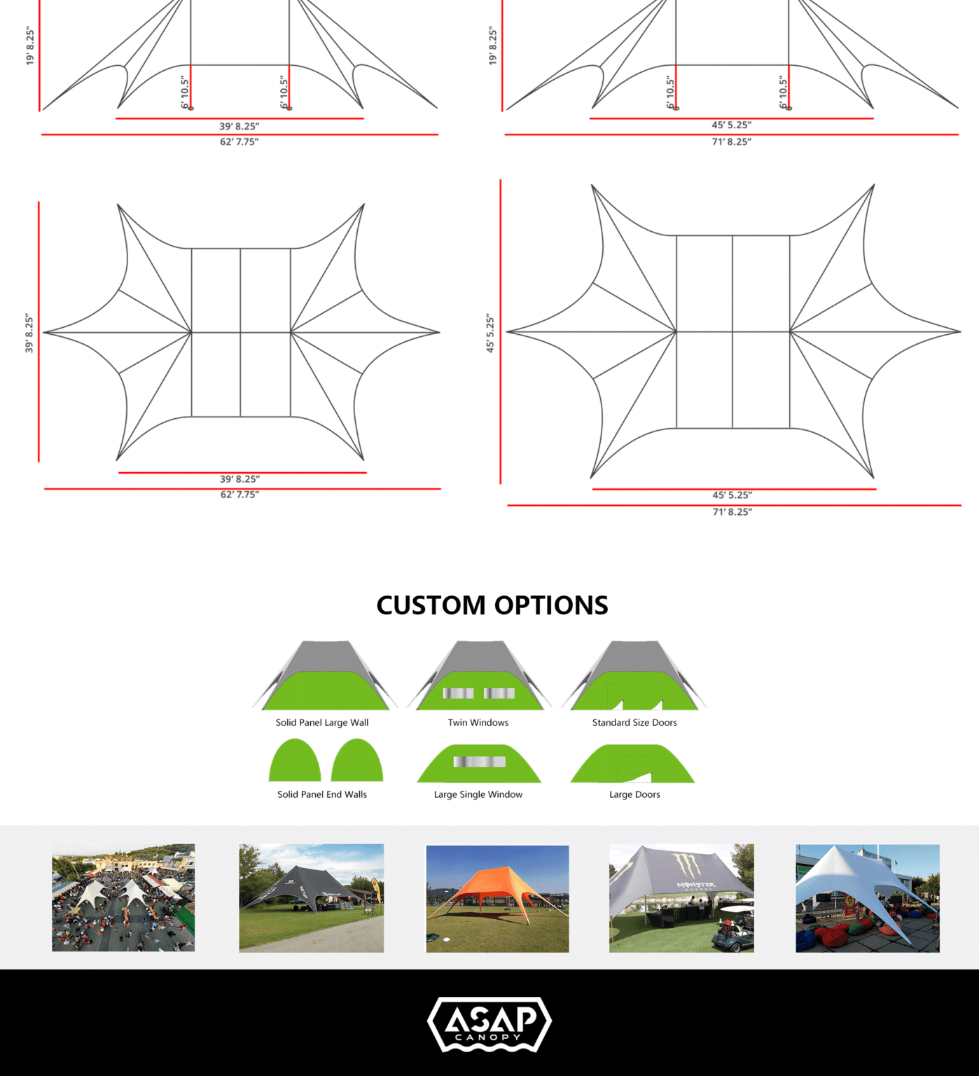 72x46’Double Pole Star Shade Range | Star Tent