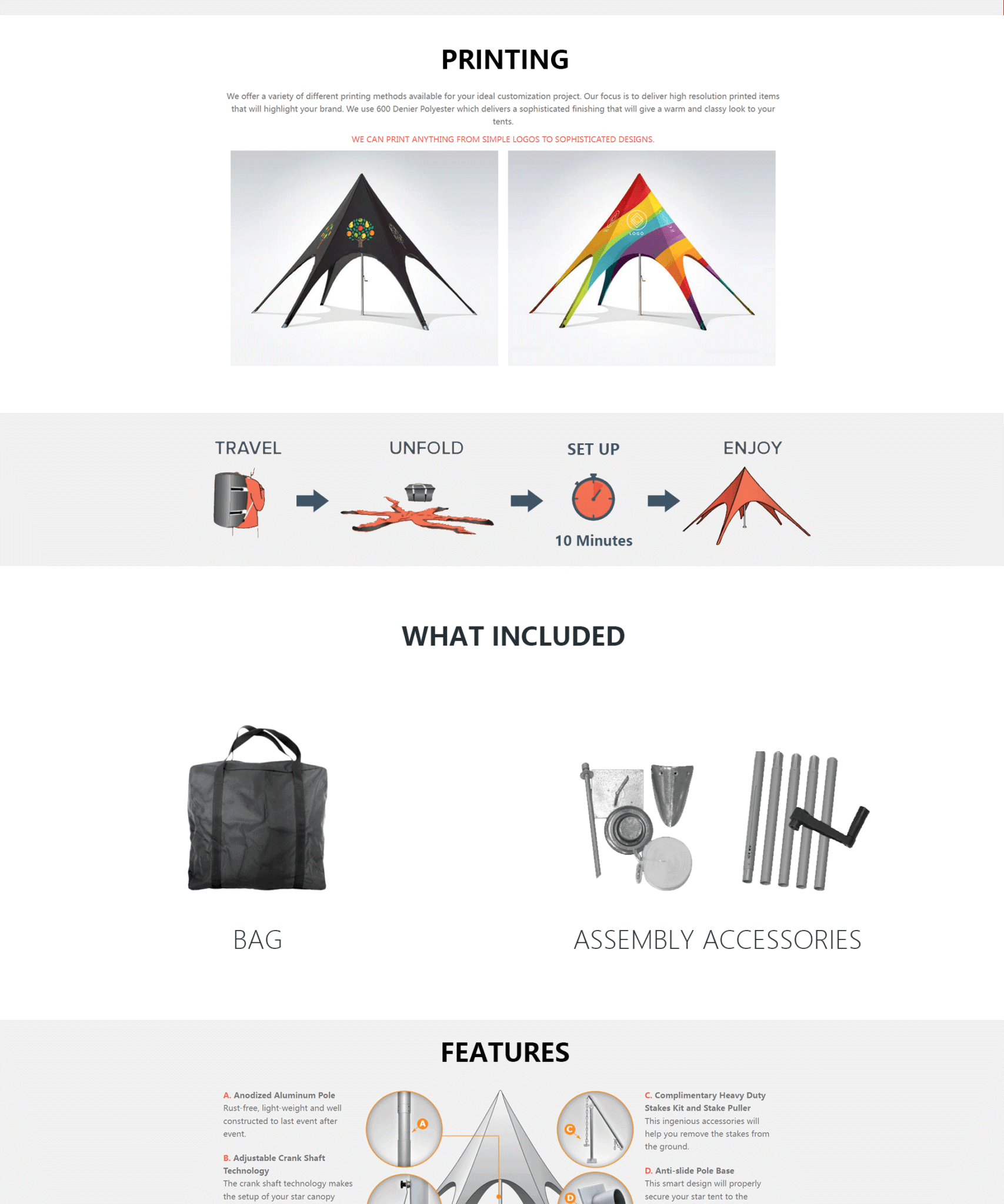 20ft Single Pole Star Tent | Star Tents