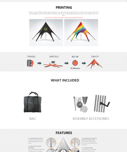 20ft Single Pole Star Tent | Star Tents