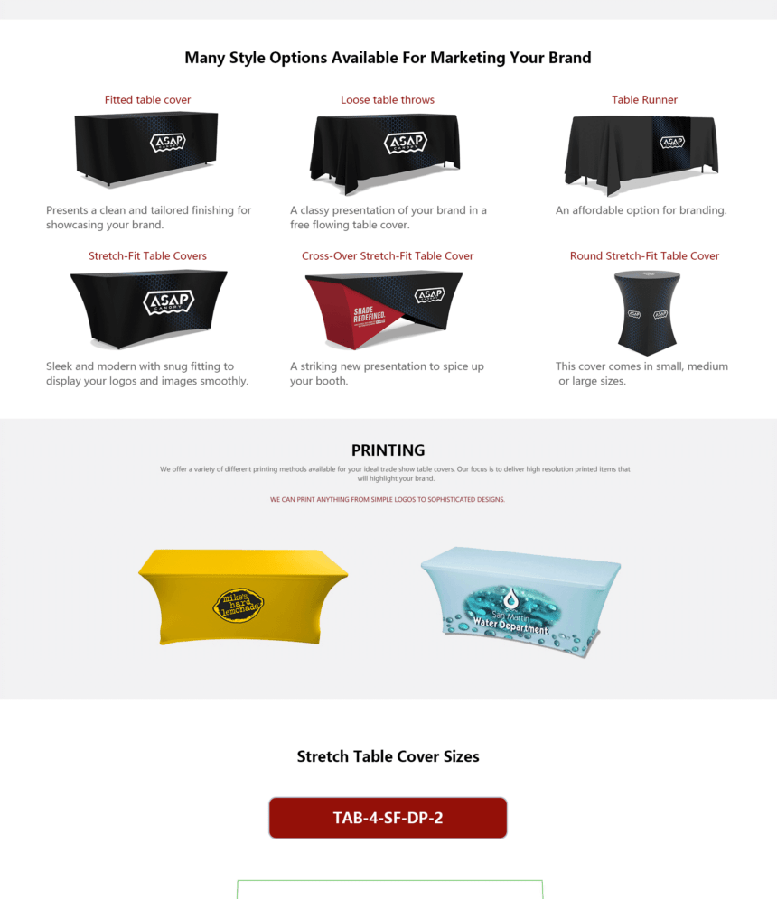 Stretch-Fit Table Covers | High Quality | Fully Color Print