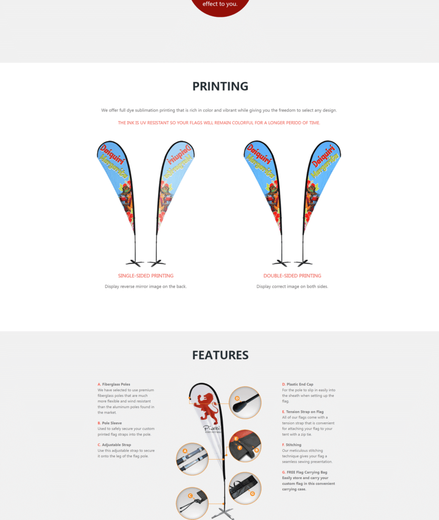 Personalized Teardrop Flags Printing