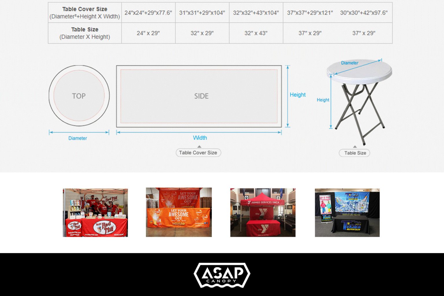 Round Fitted Table Covers | Trade Show Table Cover